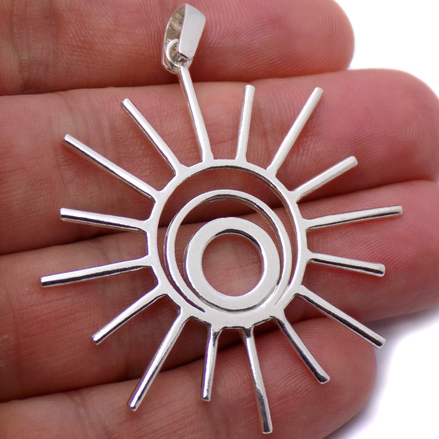 Amazing Solid Massive Sterling Silver Lovely Sun Circles | Etsy