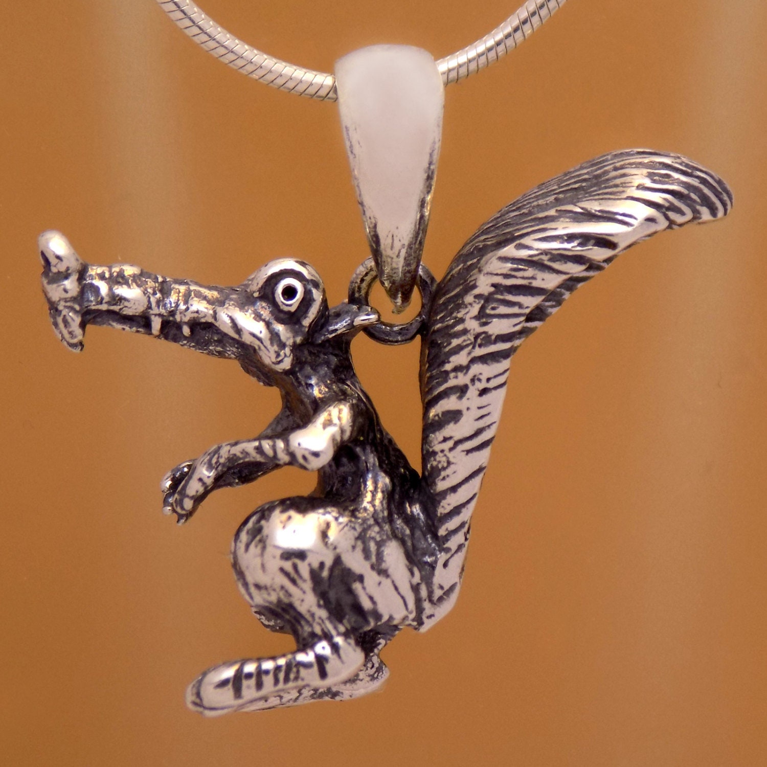 Cool Solid Sterling Silver Funny Design Ice Age Squirrel Charm - Etsy