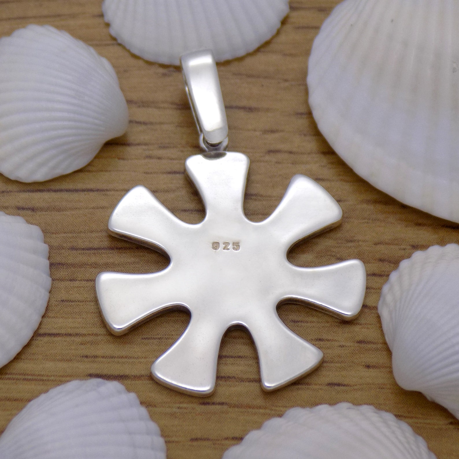 Stunning Solid 925 Sterling Silver Sky God Tangra Rosette Pendant Vintage Tangry Tengri Runic ...