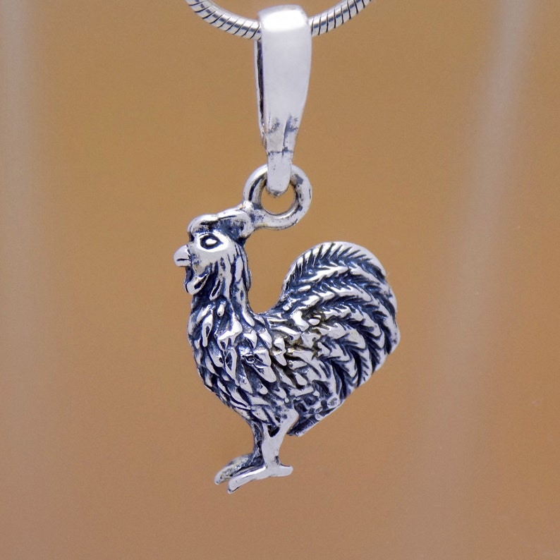 Awesome Solid 925 Sterling Silver Year of Rooster Cock Chicken 3D ...