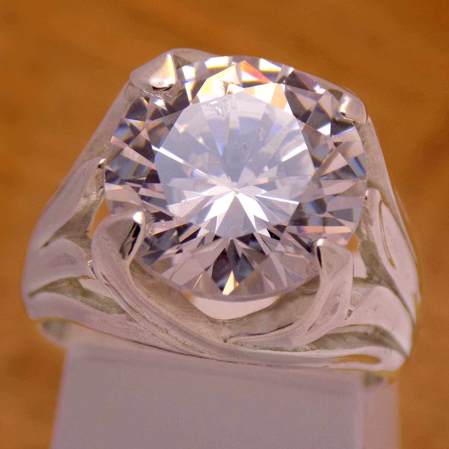 Impressive Vintage Solid 925 Sterling Silver Big Stone White - Etsy