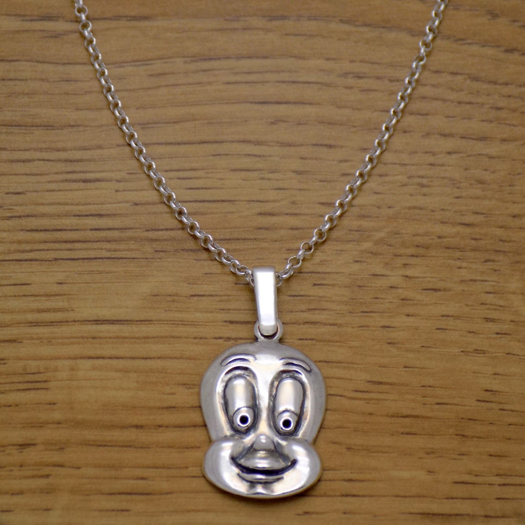 Charming Solid 925 Sterling Silver Casper the Ghost Necklace - Etsy