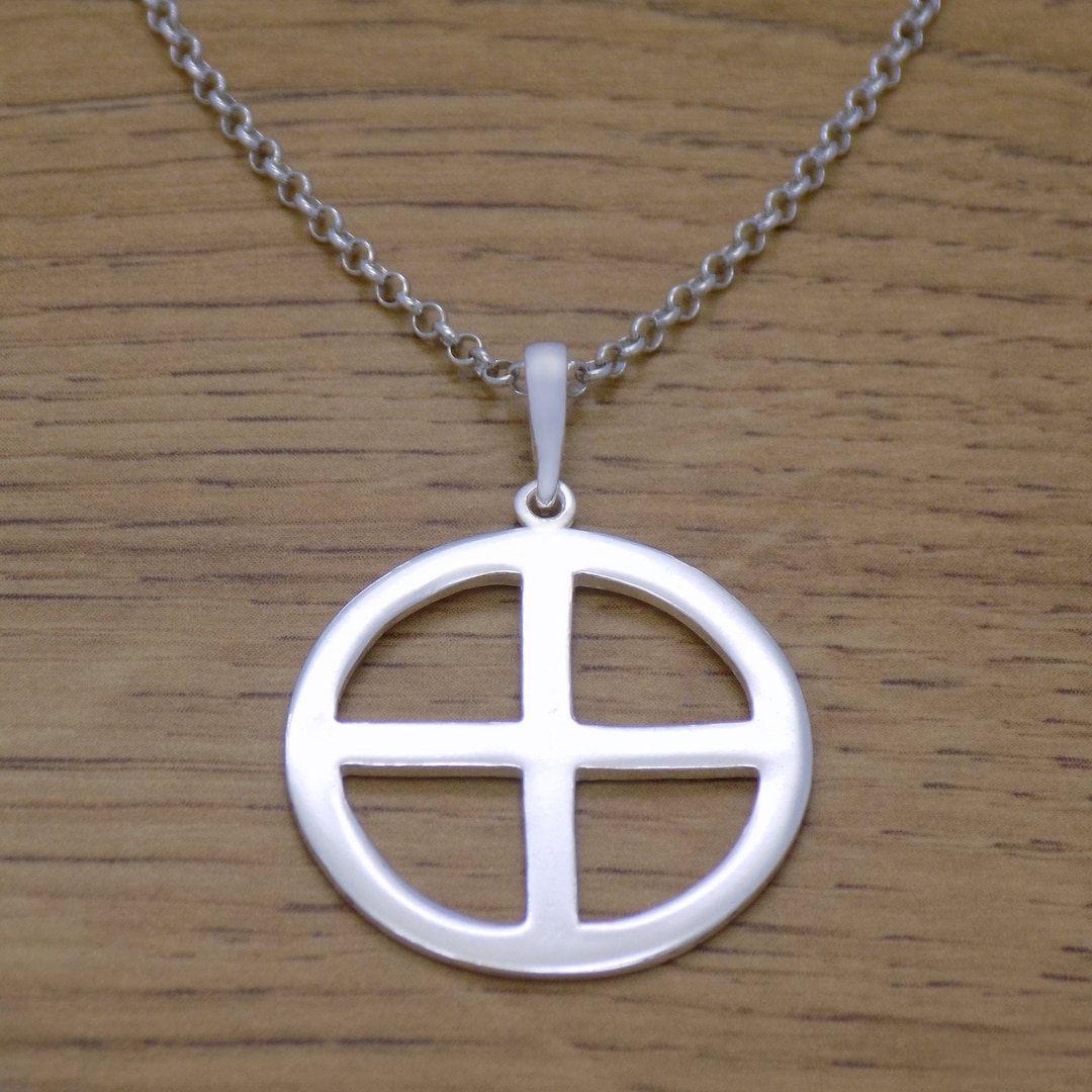 Solid 925 Sterling Silver Sun Solar Cross Viking Norse Pendant Necklace ...