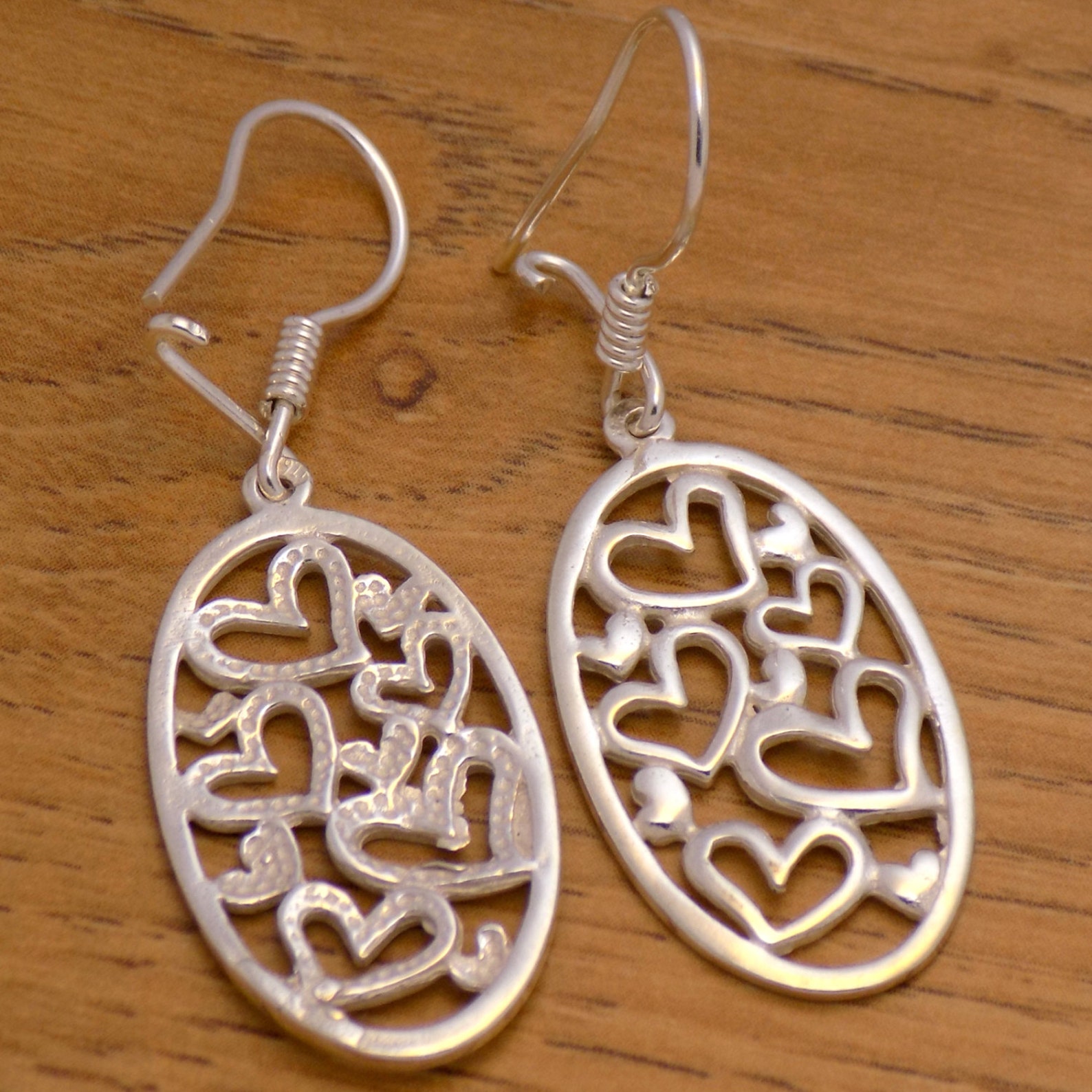 Sterling Silver 925 Hallmark Hearts Design Earrings Fabulous - Etsy