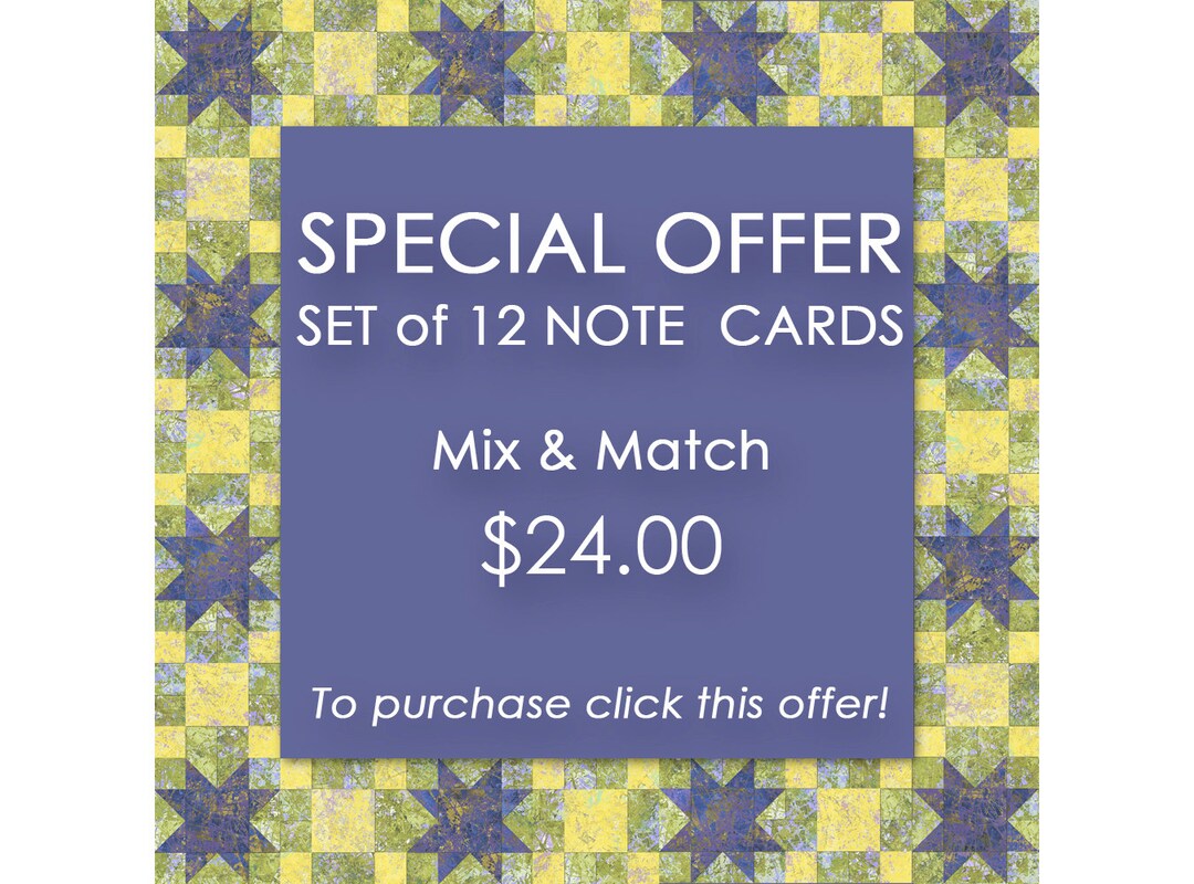 Set of 12 QUILT CARDS - Mix and Match! - Buy More and Save! - Quilter ...