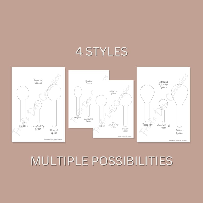 Spoon Template for Potters. Use With Slab-rolled Hand-built Stoneware ...