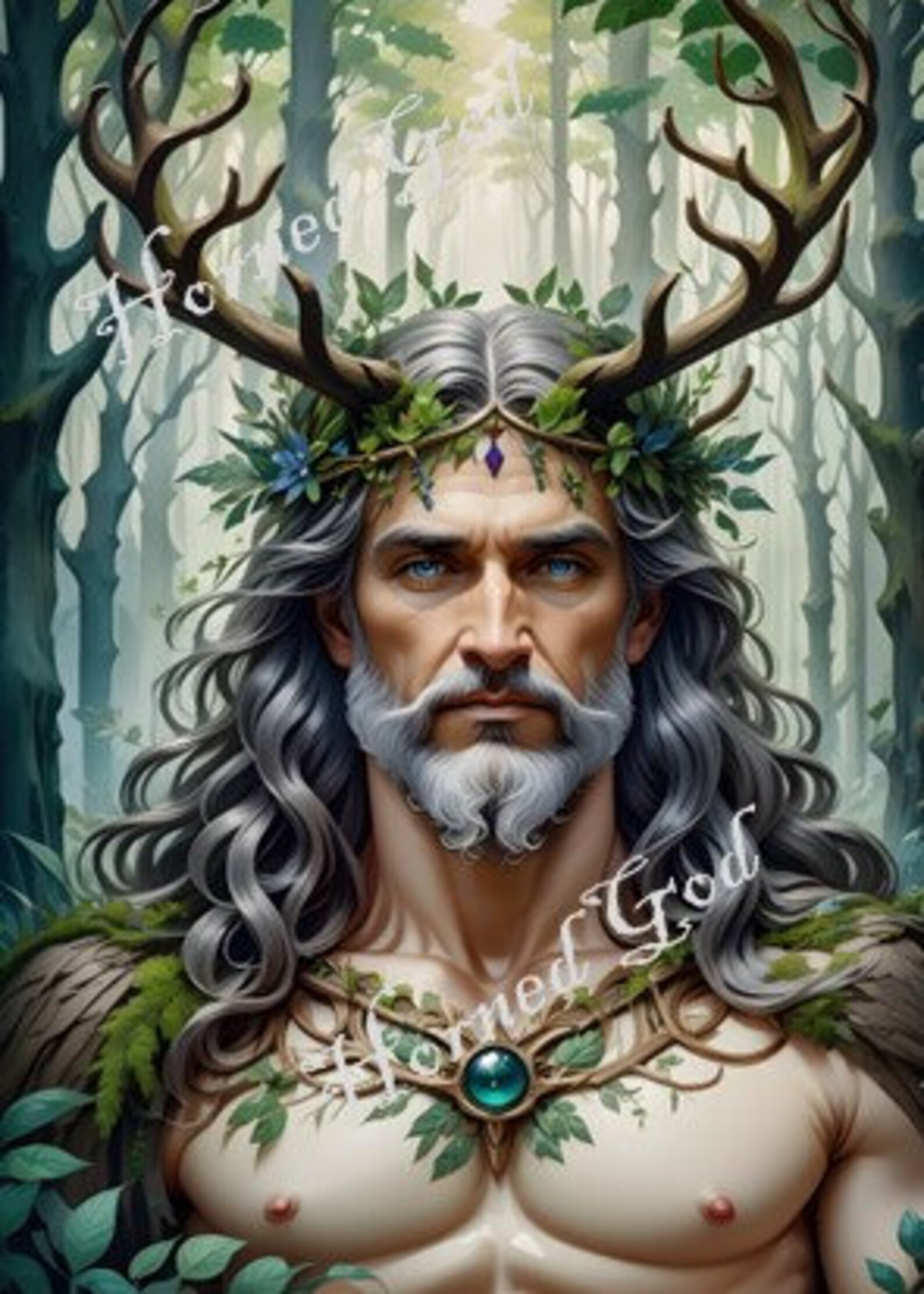Horned God, Cernunnos, Herne, 4 X A4 Digital Images, Digital Art ...