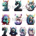 Monster Alphabet and Numbers Set PNG - Etsy