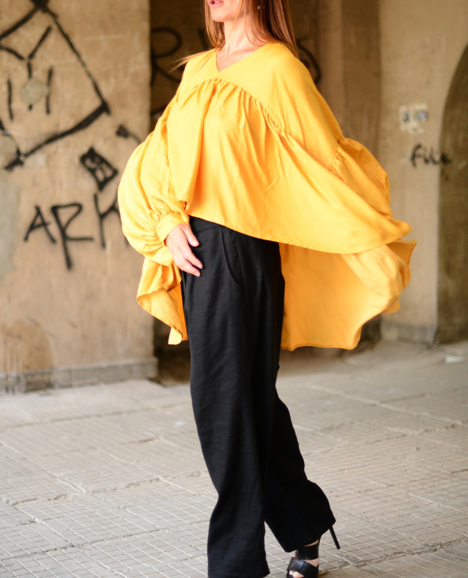 Loose Tunic Top, Maxi Top for Women, Cotton Full Sleeves Tunic Top ...