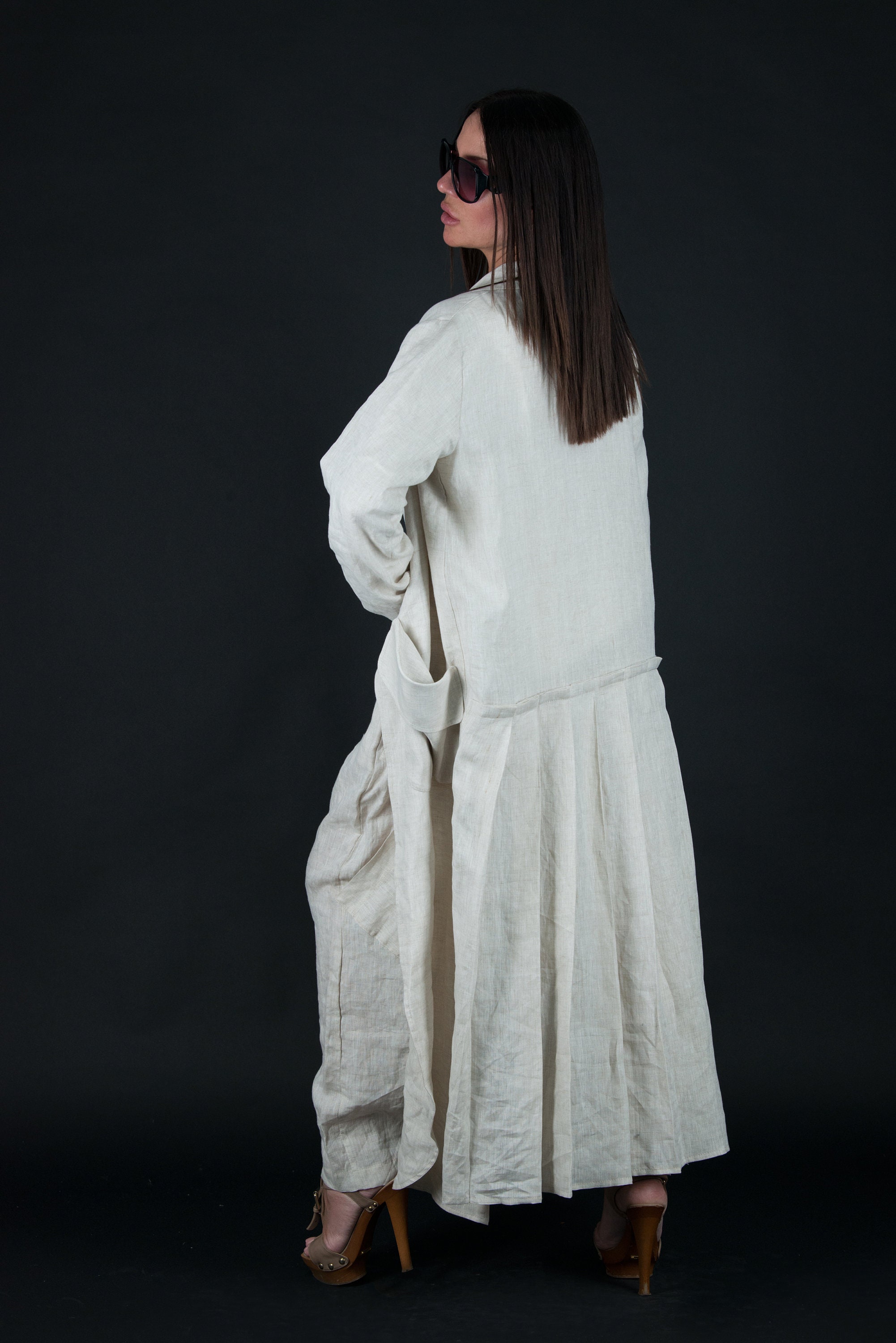 Linen Women Vest Linen Long Vest Natural Color Woman - Etsy UK