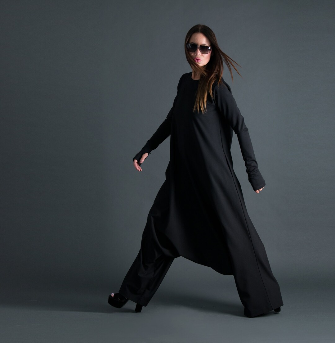 Black Jumpsuit Women, Harem Jumpsuit, Plus Size Clothing, Baggy ...