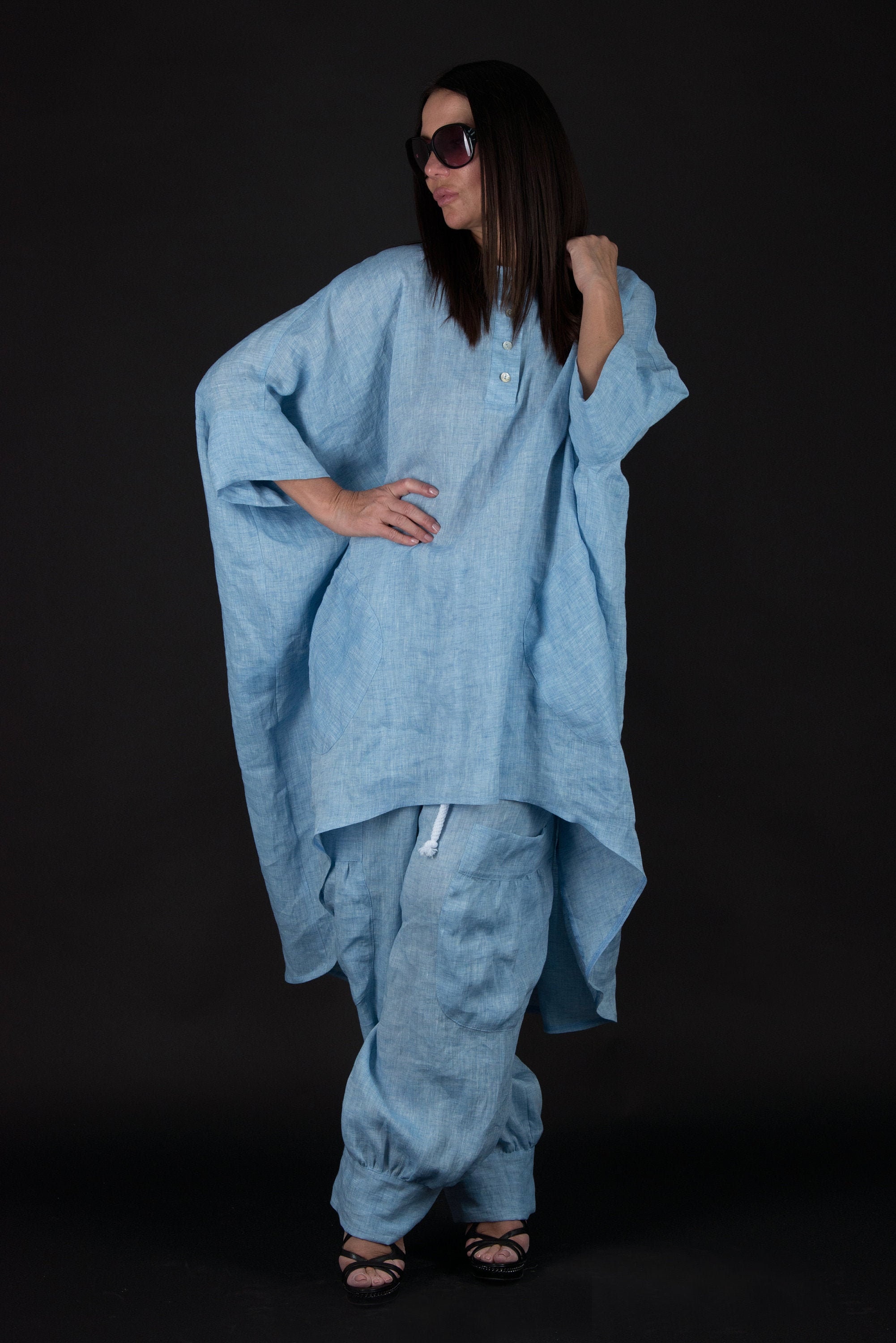 Linen Clothing for Women Linen Set Linen Tunic Wide Leg | Etsy