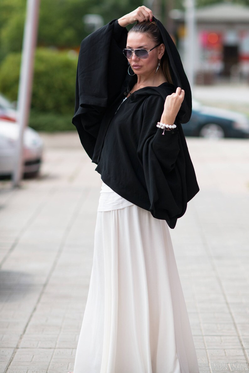 Women Black Extravagant Bolero Spring Summer Hooded Bolero - Etsy