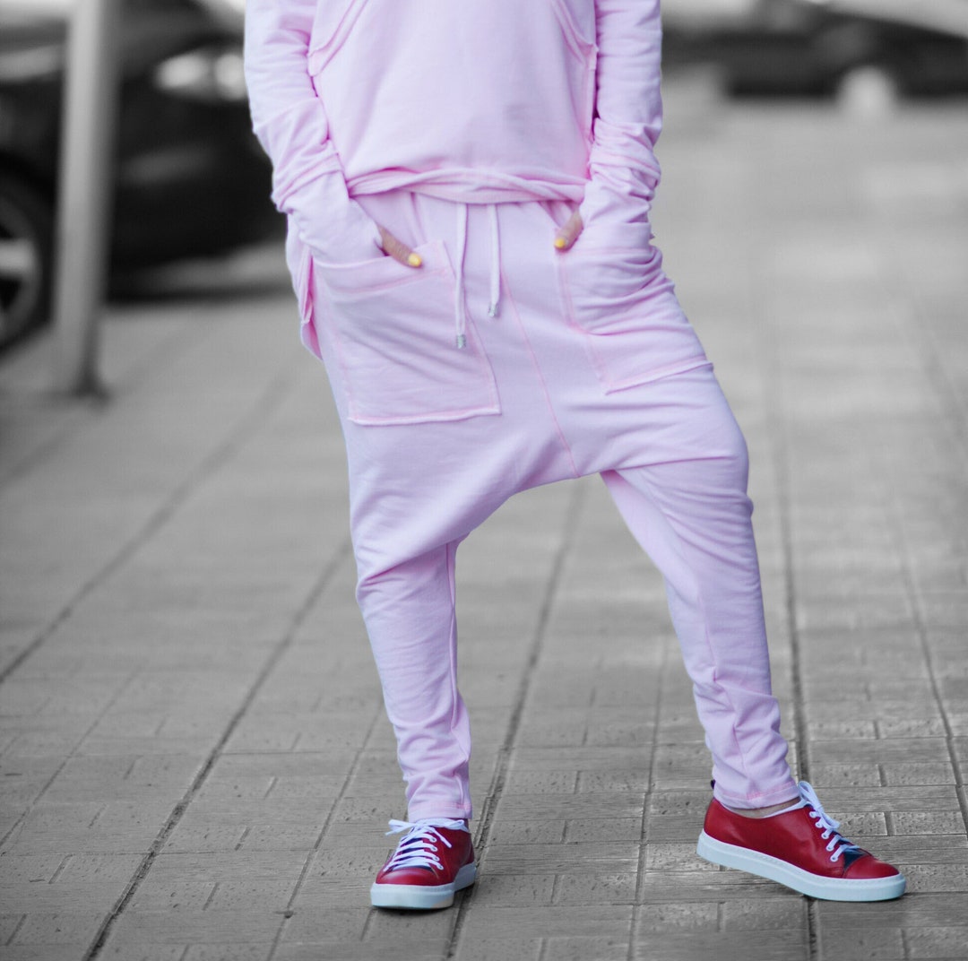 Baby Pink Harem Pants Autumn Loose Casual Drop Crotch Pants - Etsy