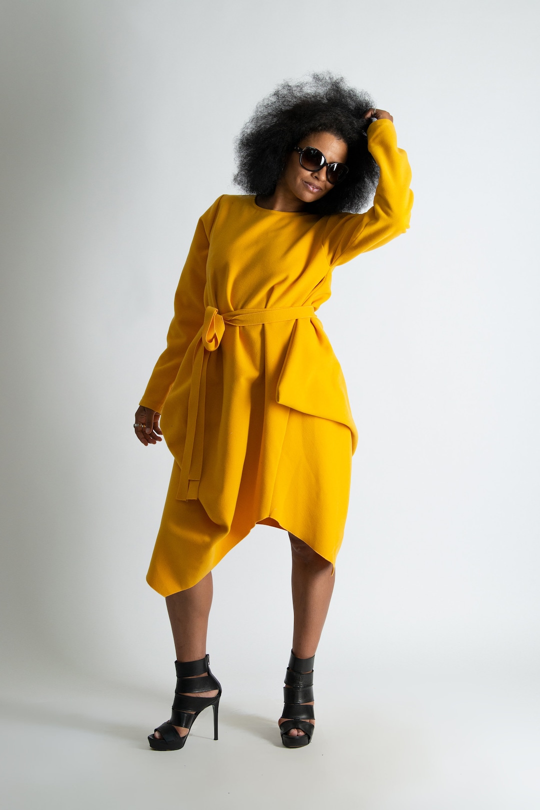 Wool Dress Winter Dress Loose Tit Dress Winter Dress Plus Size Clothing Tartan Dress