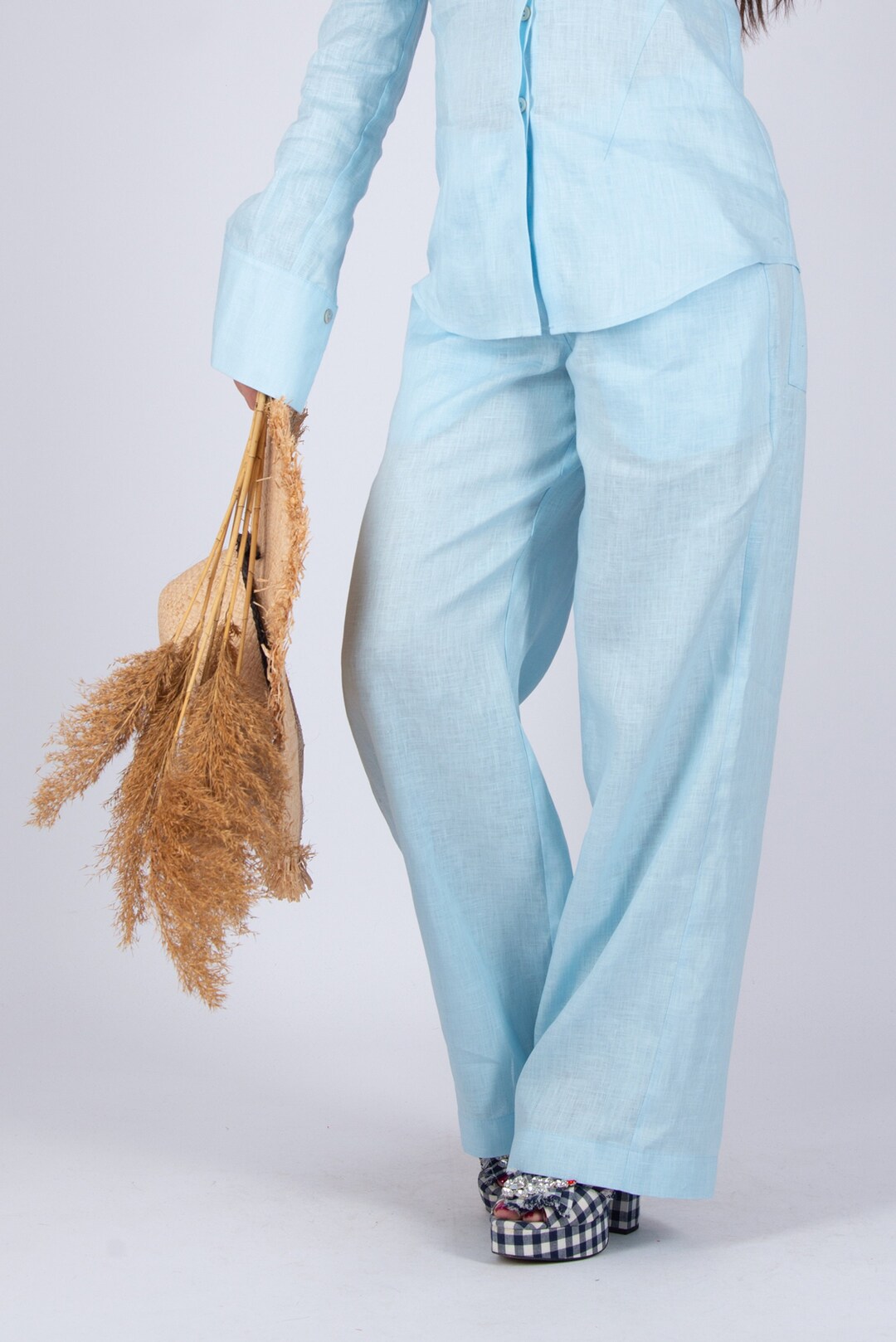 Formal Linen Pants for Women, Straight Linen Trousers, Plus Size Linen ...