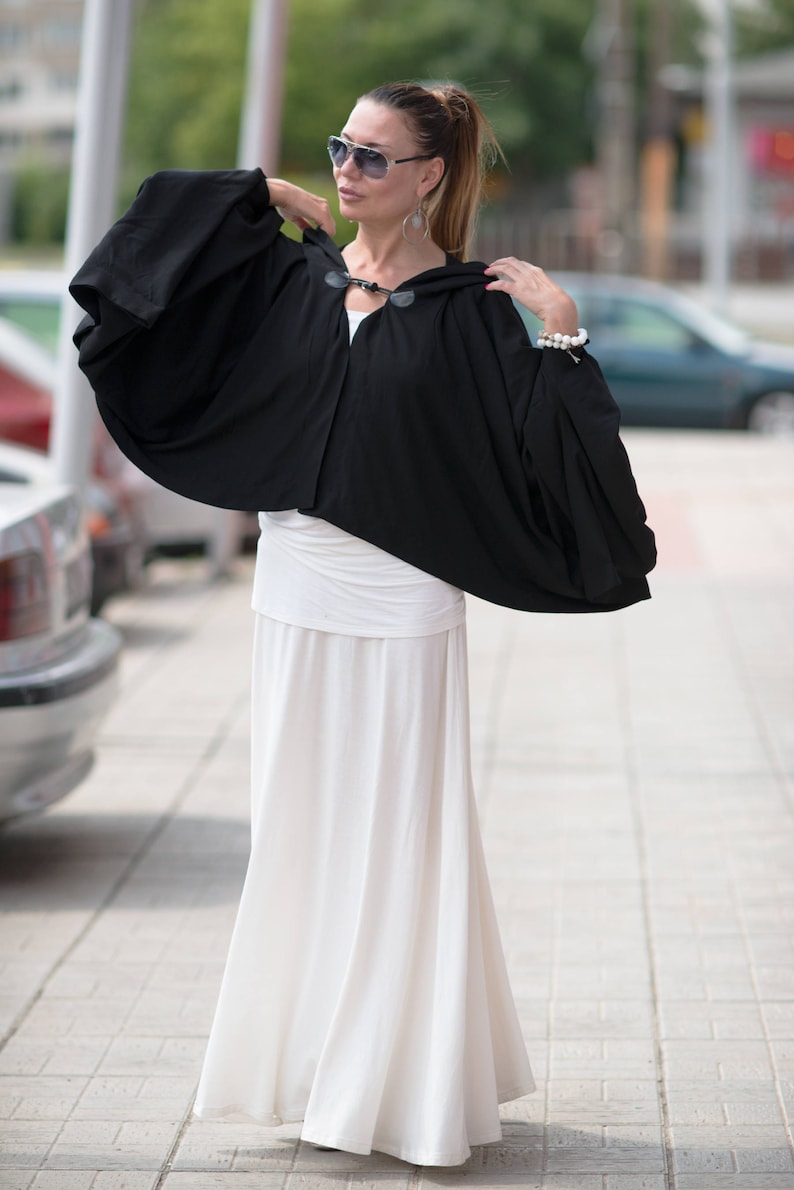 Women Black Extravagant Bolero Spring Summer Hooded Bolero - Etsy