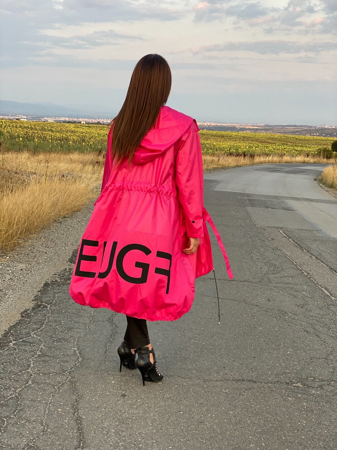 Long Spring Summer Women Jacket, Hooded Jacket, Windbreaker Jacket ...