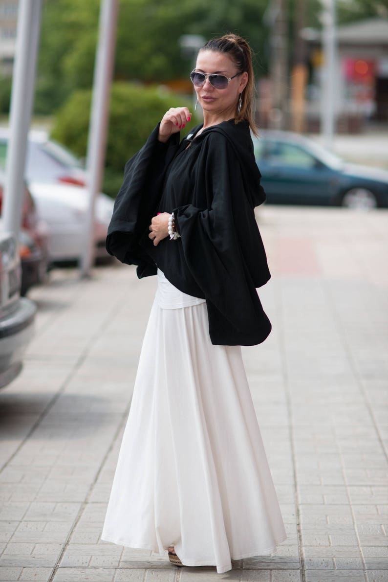 Women Black Extravagant Bolero, Spring Summer Hooded Bolero ANASTASIA ...