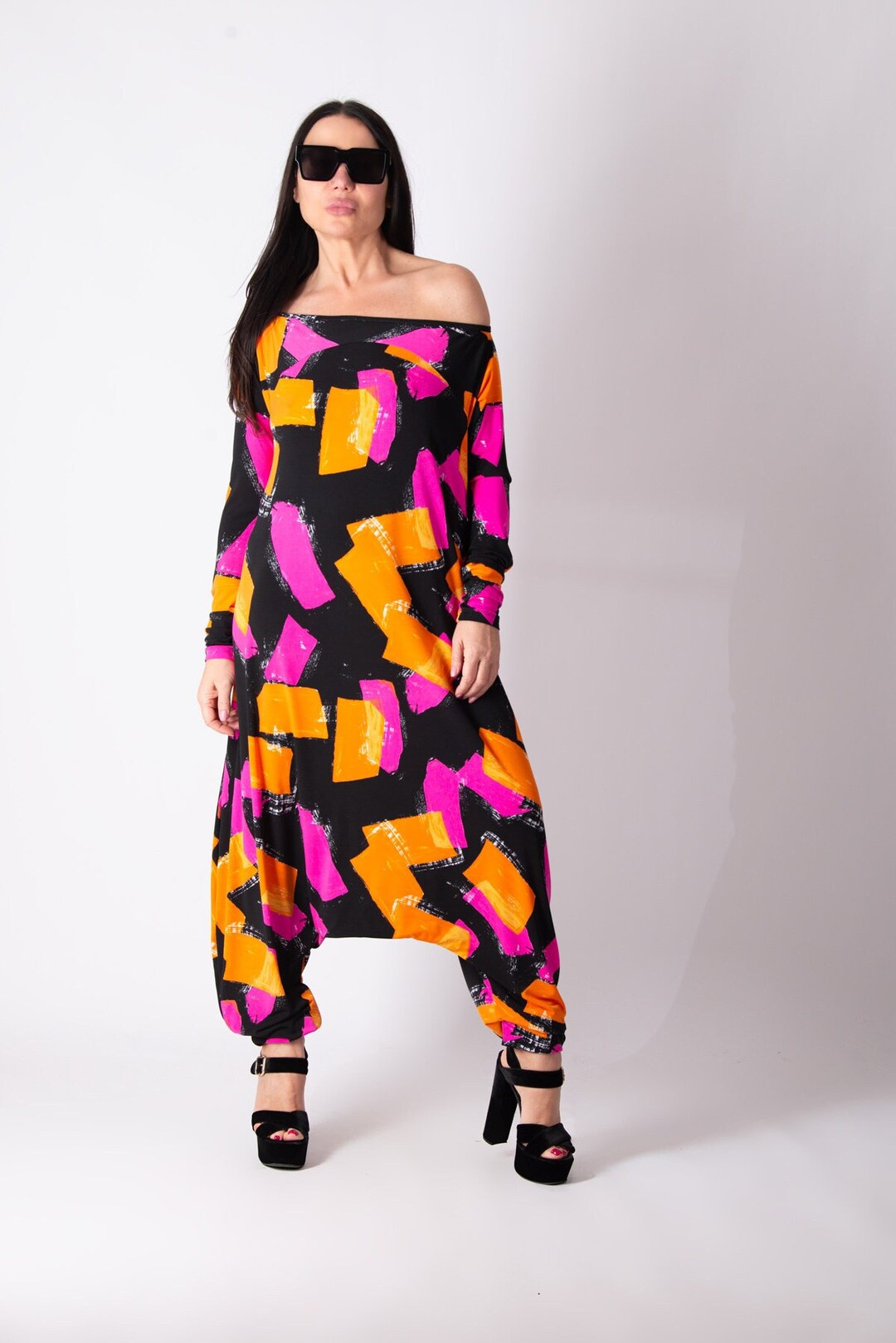 Harem Jumpsuit, Oversize Jumpsuit, Floral Romper, Boho Overall, Women ...