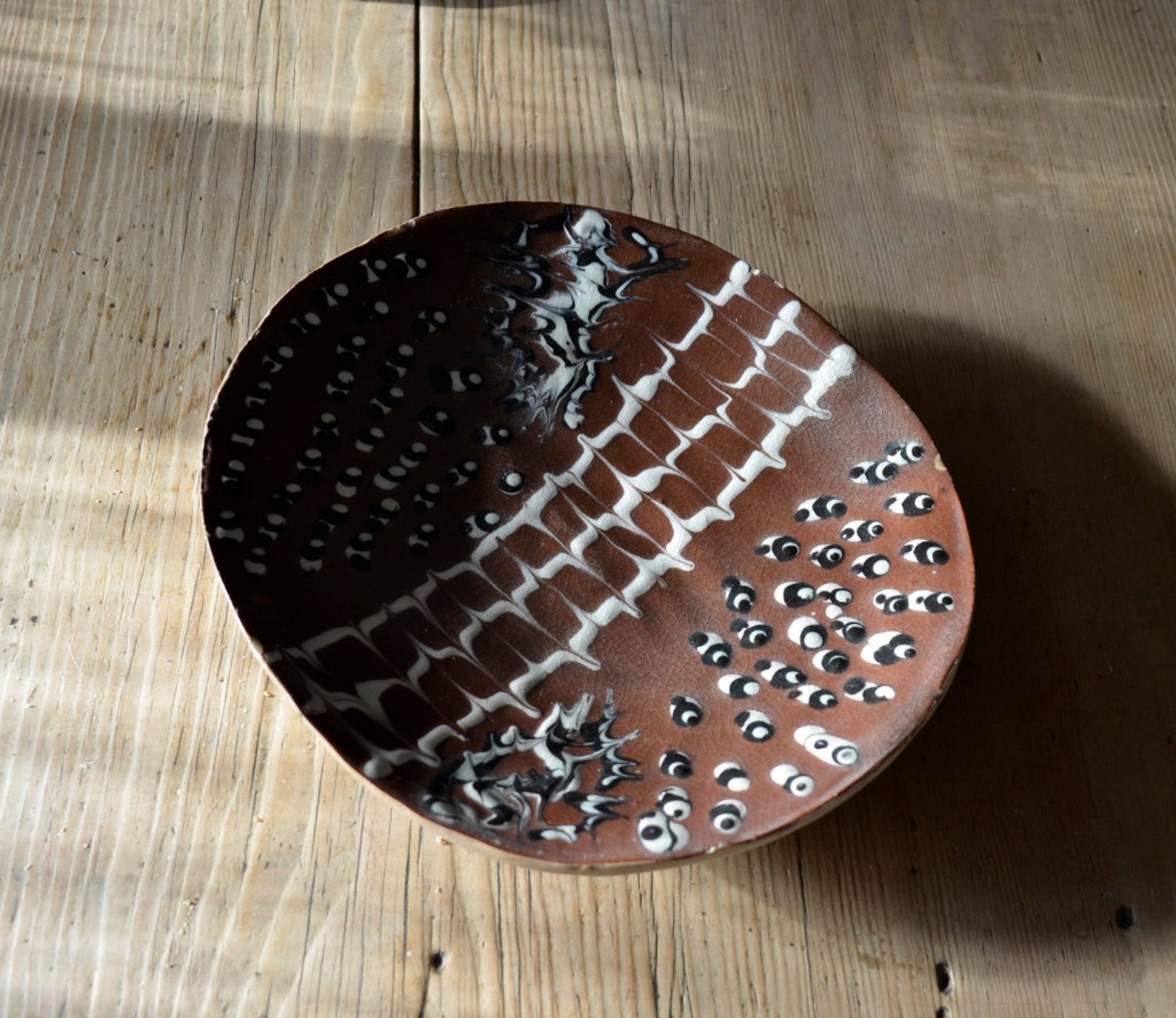 Cornish Studio Pottery Slab Dish With Slip Decoration - Etsy UK