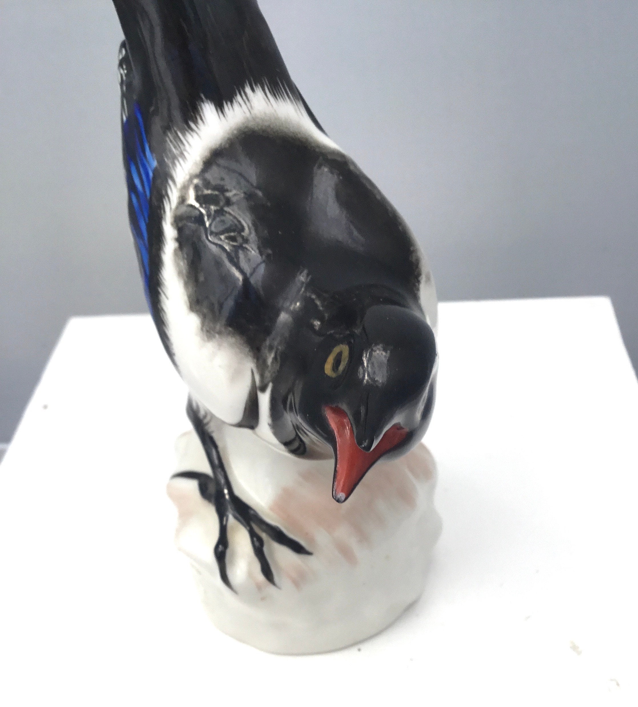 Vintage Lomonosov Magpie Porcelain Figurine - Etsy