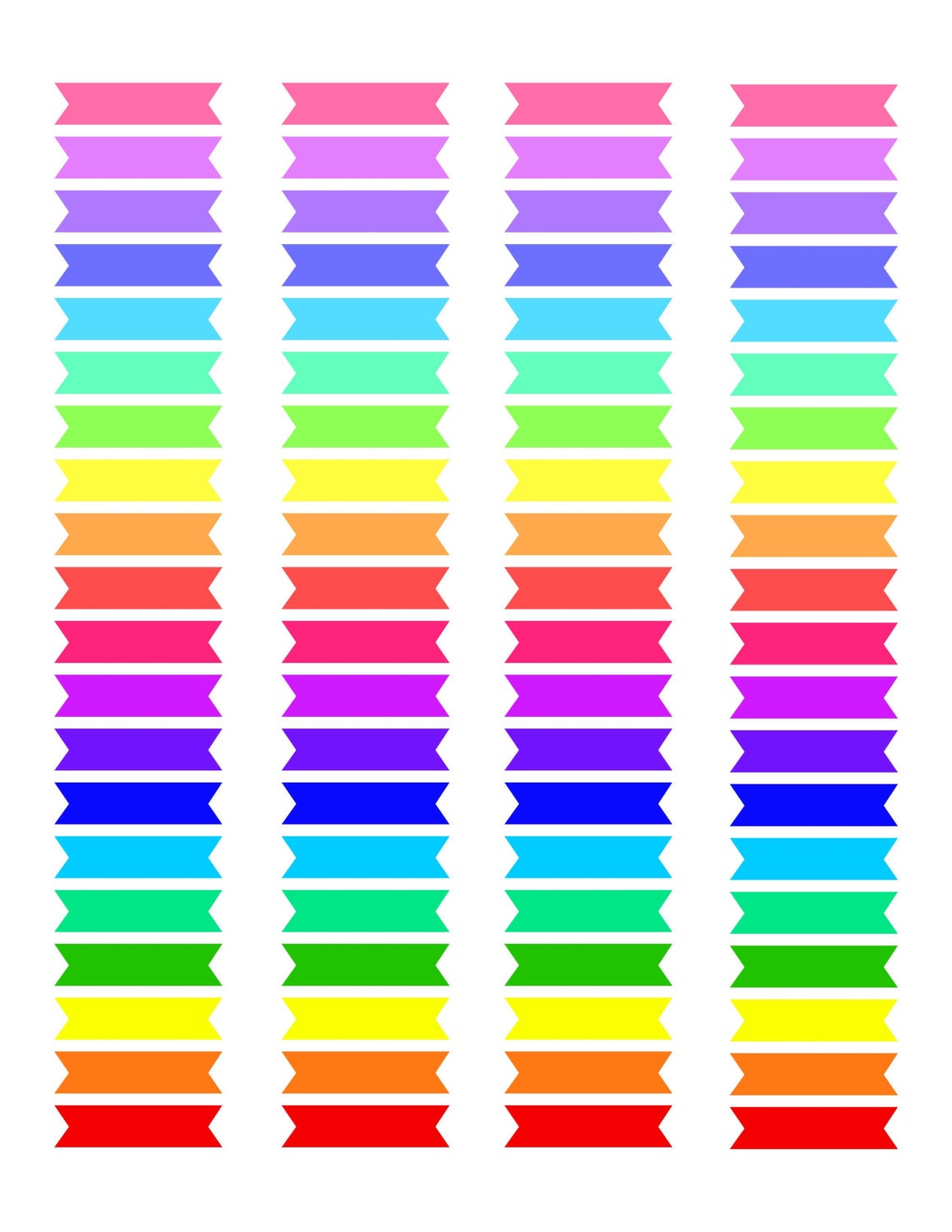 Banner Sticker Printable Bright | Etsy