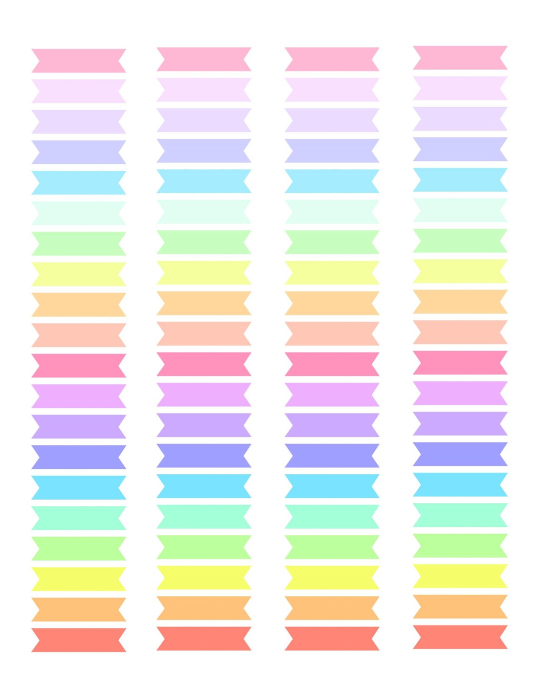 Banner Sticker Printable - Pastel - Etsy