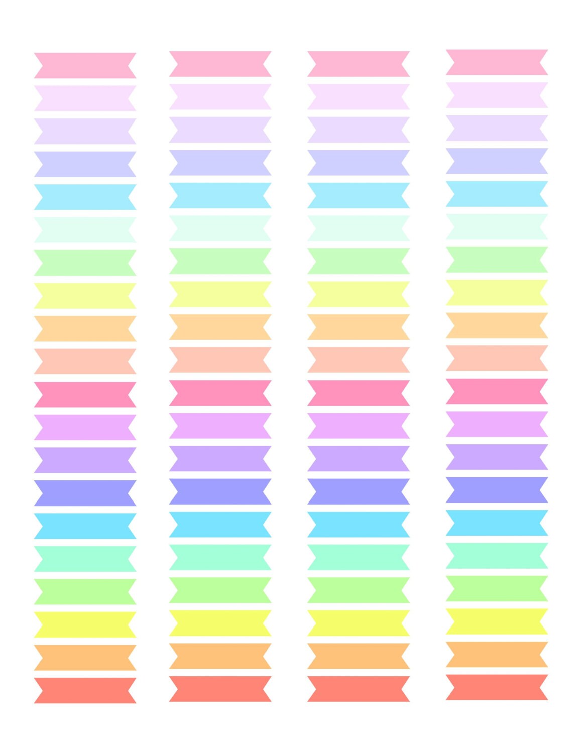 Banner Sticker Printable - Pastel - Etsy