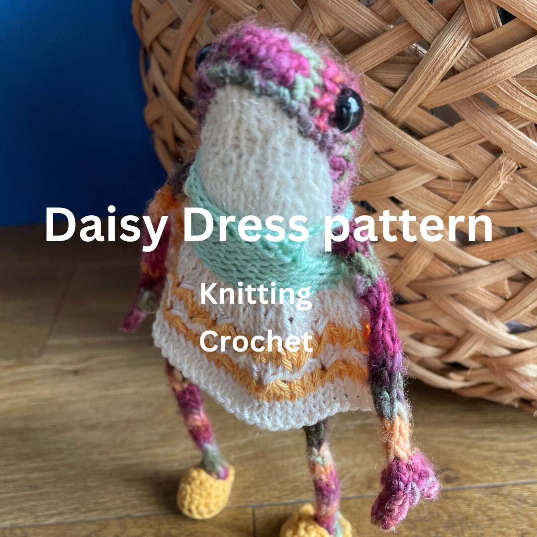 PATTERN Froggy's Daisy Dress Pattern PDF, Amigurumi Frog, Handknit Frog ...