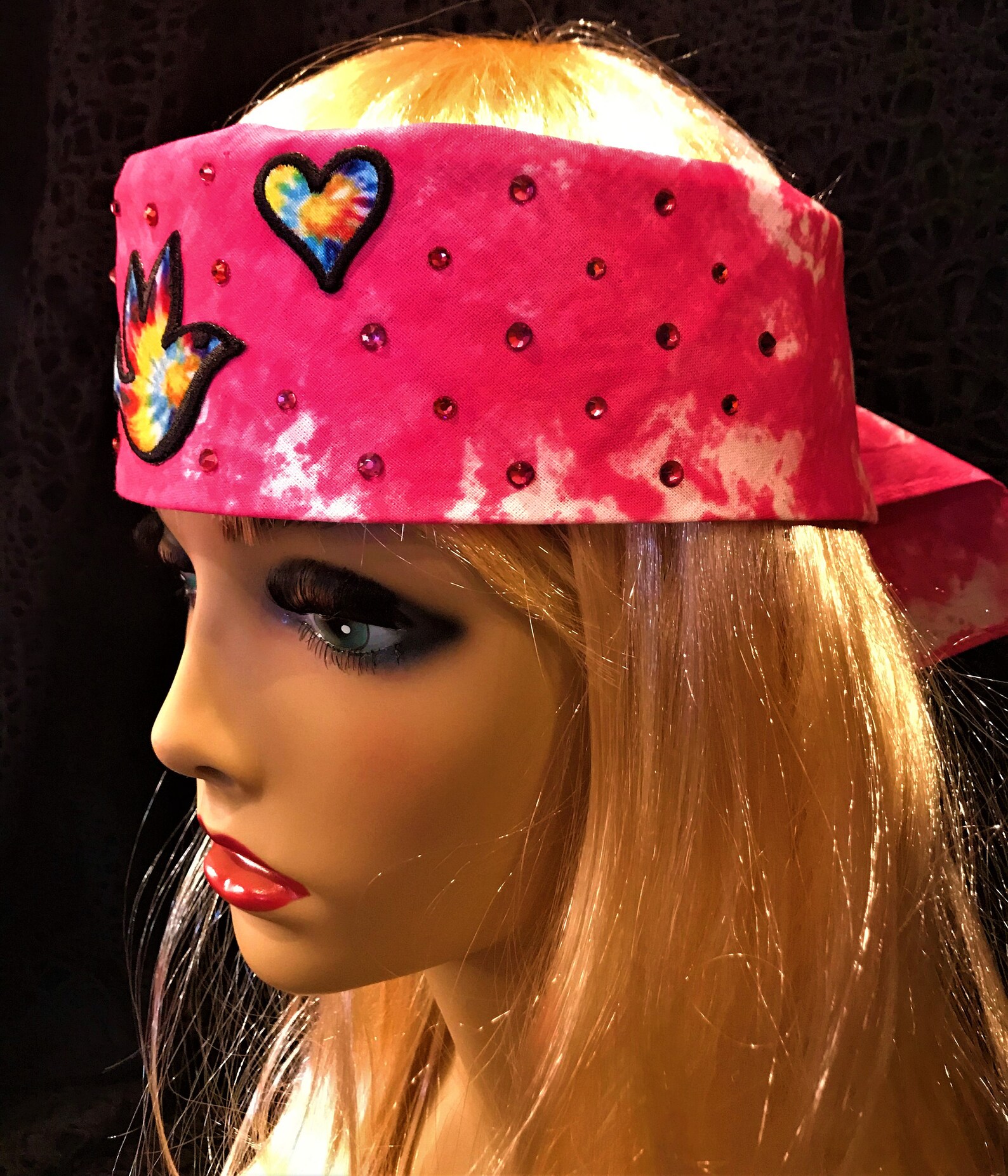 Embellished Swarovski Tye Dyed Bandanas Etsy
