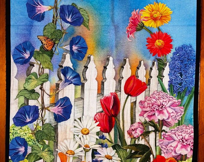 Vibrant Garden Hummingbird Fabric Panel NEW - Etsy