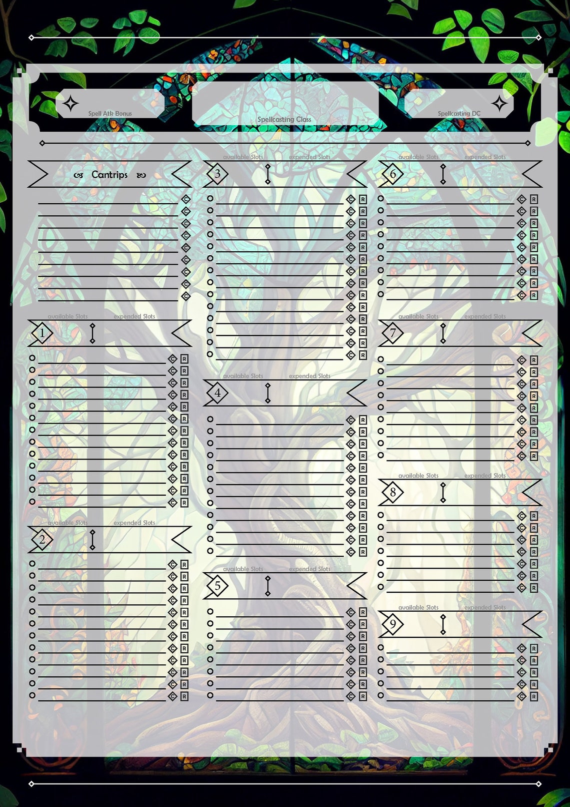 Tree of Life Character Sheet Interactive PDF Printable for Your Dnd ...