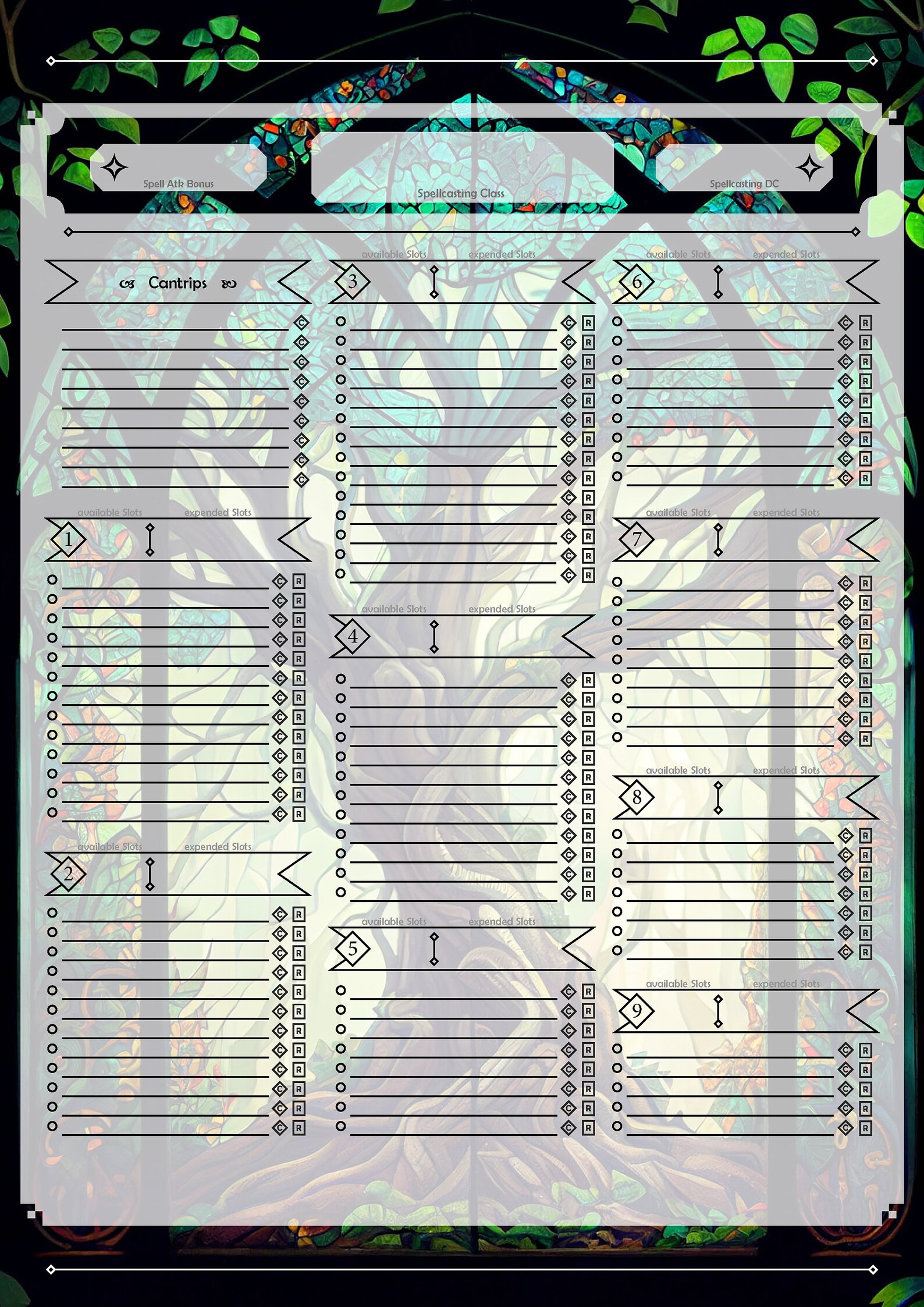 Tree of Life Character Sheet Interactive PDF Printable for Your Dnd ...