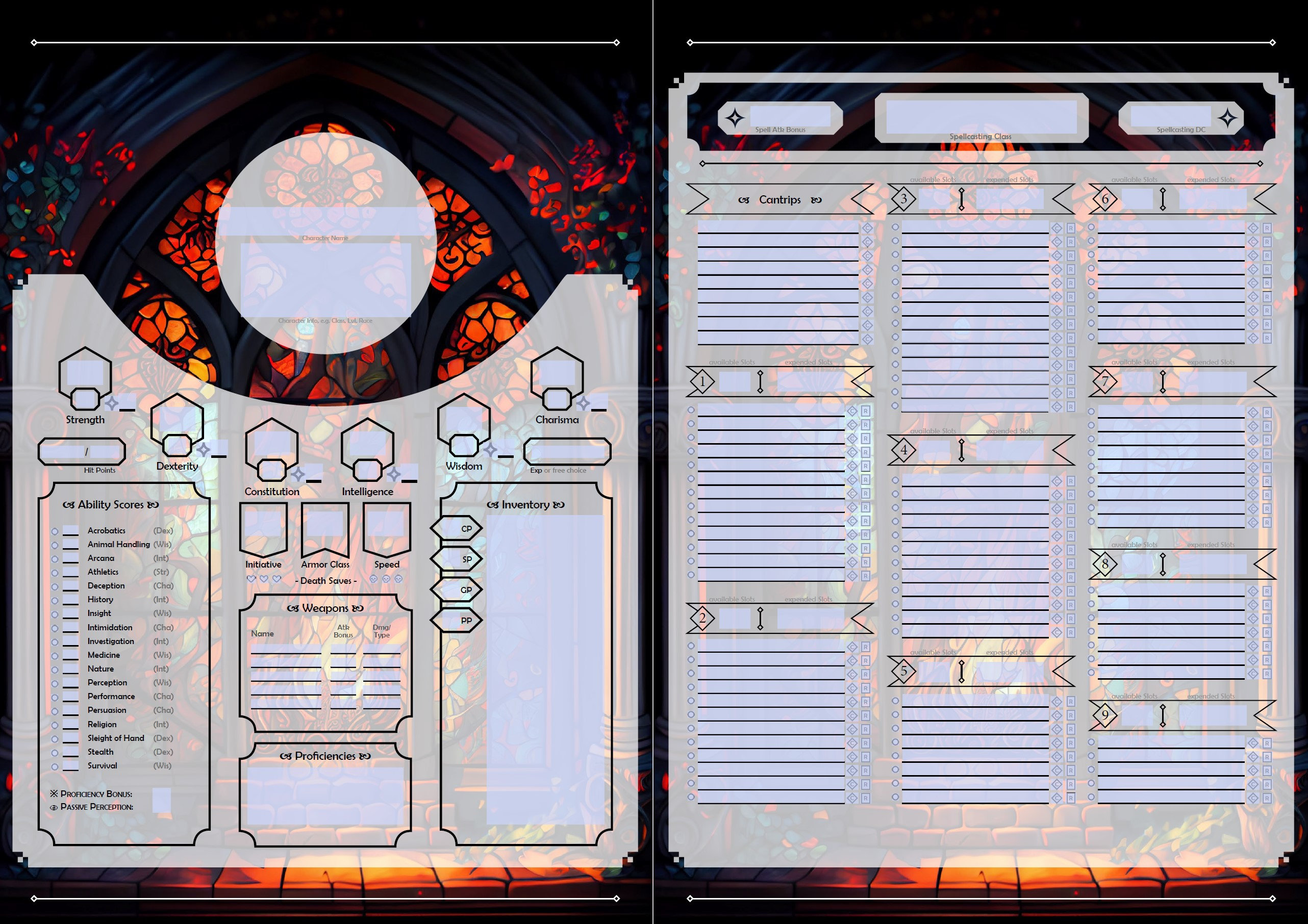 Hearthfire Character Sheet Interactive PDF Printable for Your Dnd Char | D&D Dungeons and ...