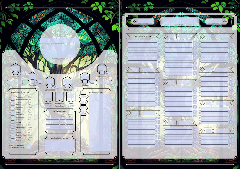 Tree of Life Character Sheet Interactive PDF Printable for Your Dnd ...
