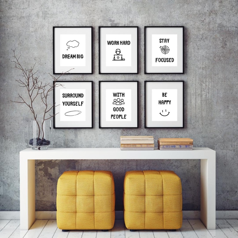 Office Motivational Poster Set, Office Workplace Wall Desk Decor ...