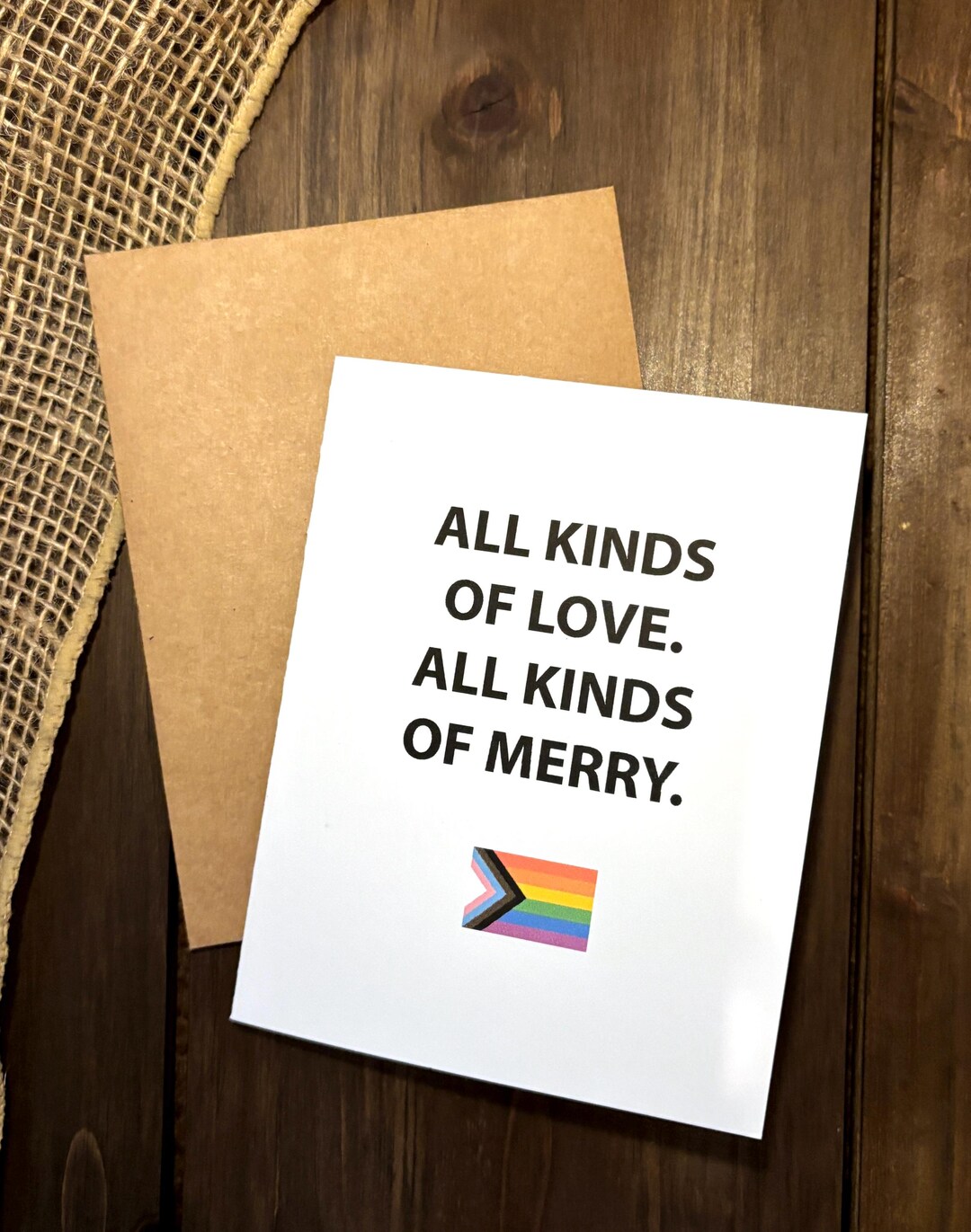 Inclusive Holiday Card | All Kinds of Love & Merry - Etsy