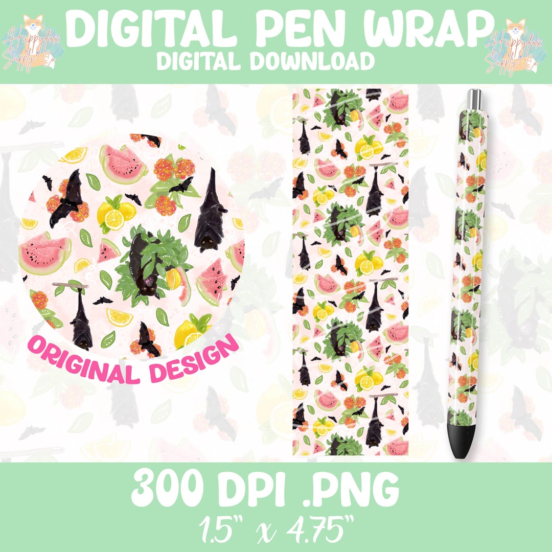 Fruit Bats Digital Pen Wrap High Quality Seamless Pen Digital Template ...