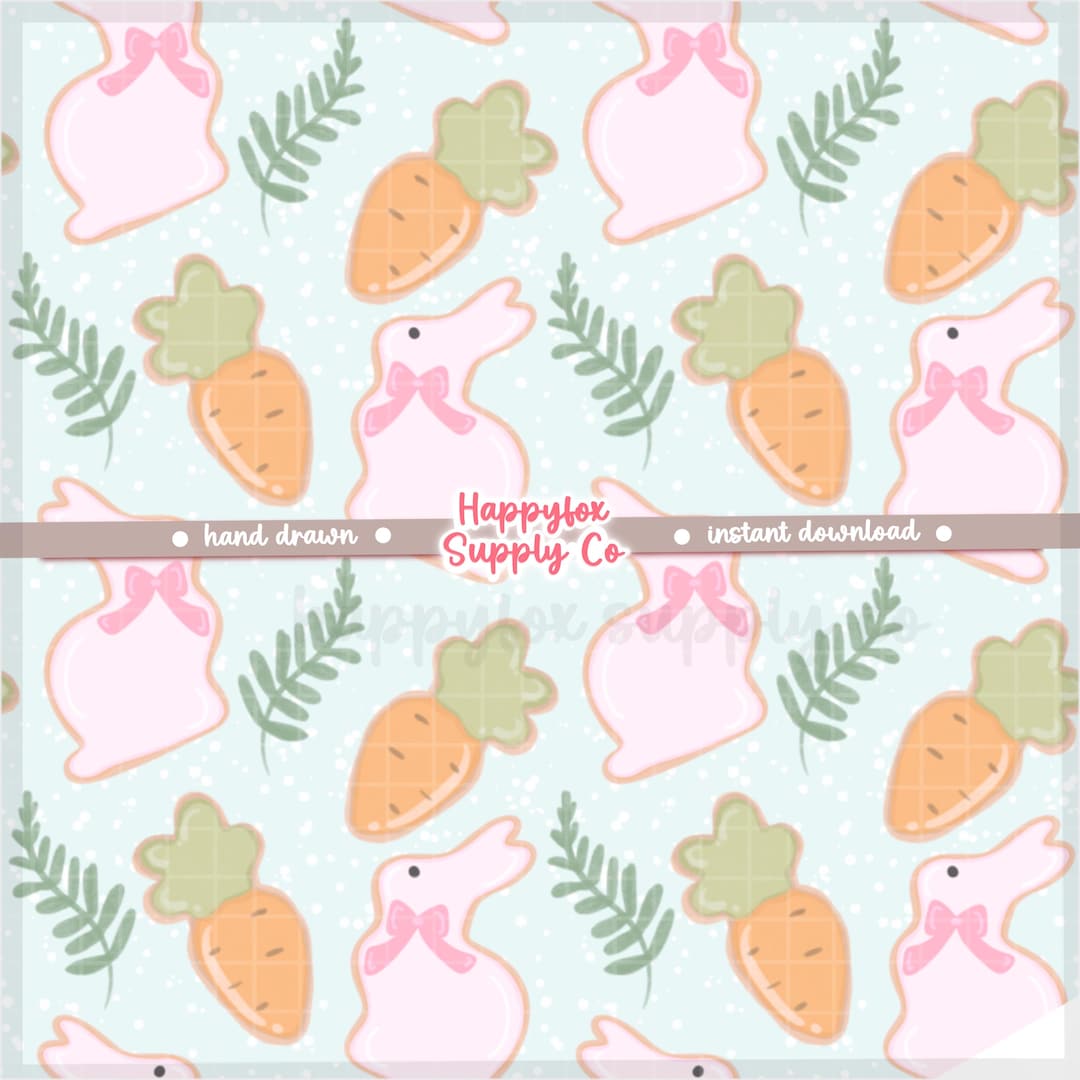 Easter Cookies Seamless Pattern 300 DPI PNG Instant Download Digital Papers Vinyl Fabric Surface ...