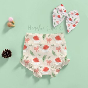 Santa Hats Christmas Pattern Bows Seamless Pattern Download Digital ...