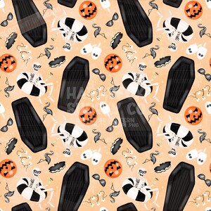 Spooky Pool Party Seamless Pattern 300 DPI PNG Instant Download for ...