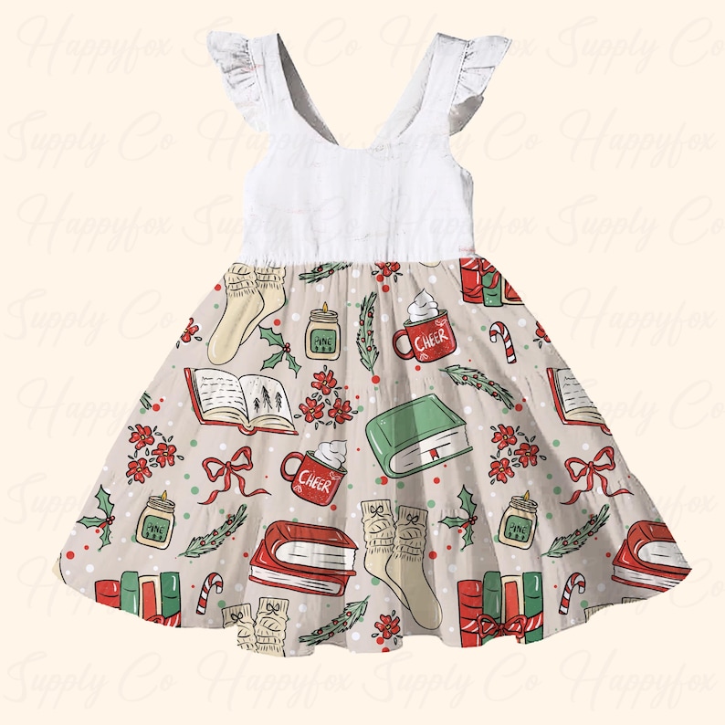 Bookish Christmas Winter Seamless Pattern 300 DPI PNG Instant Download ...