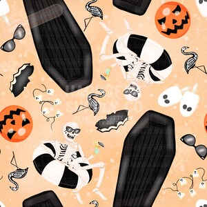 Spooky Pool Party Seamless Pattern 300 DPI PNG Instant Download for ...