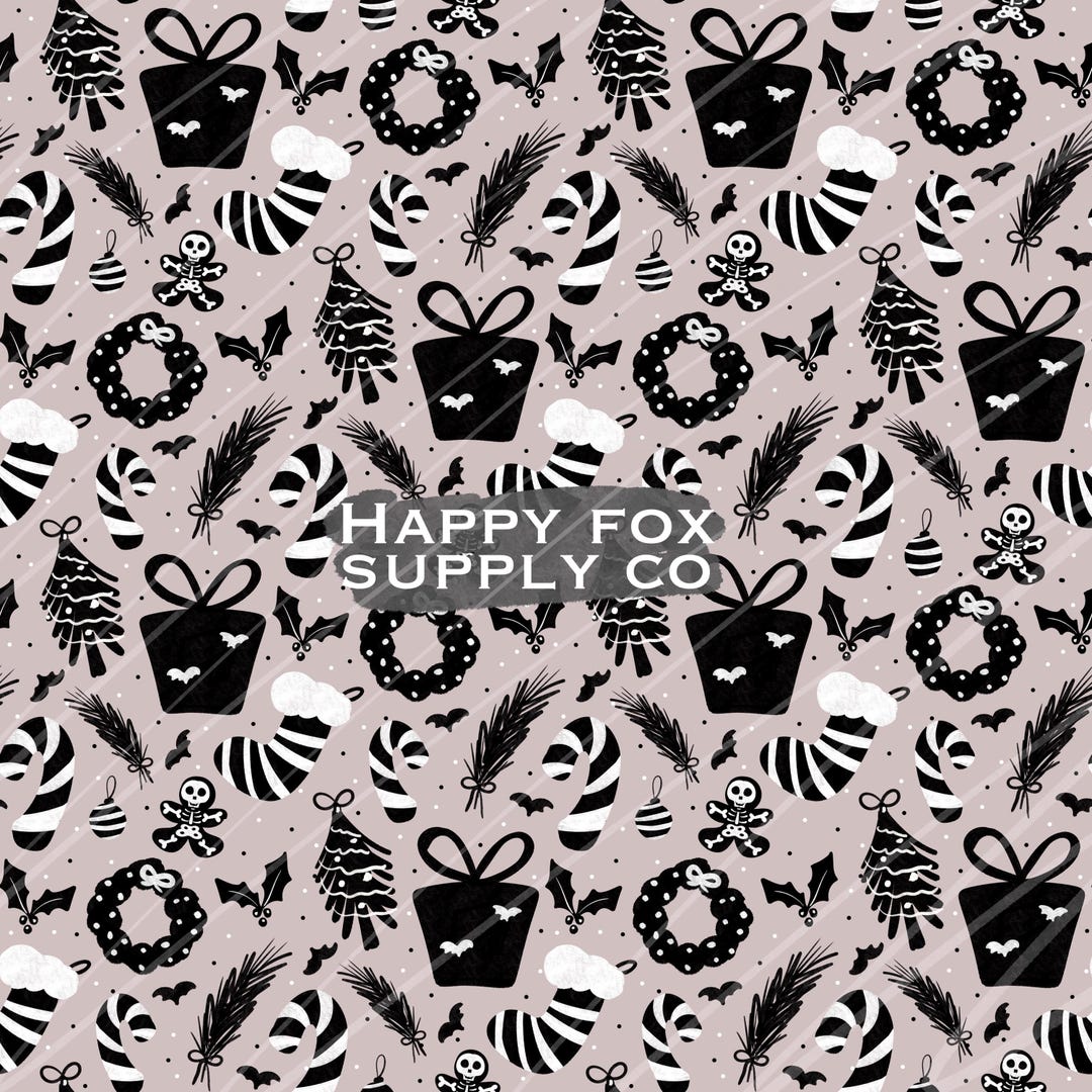 Creepmas Spooky Christmas Holiday Creepy Goth Seamless Pattern Download ...