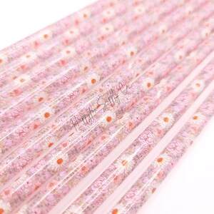 10 Original Color Changing Spring Floral Reusable Plastic Straws 5-30 ...