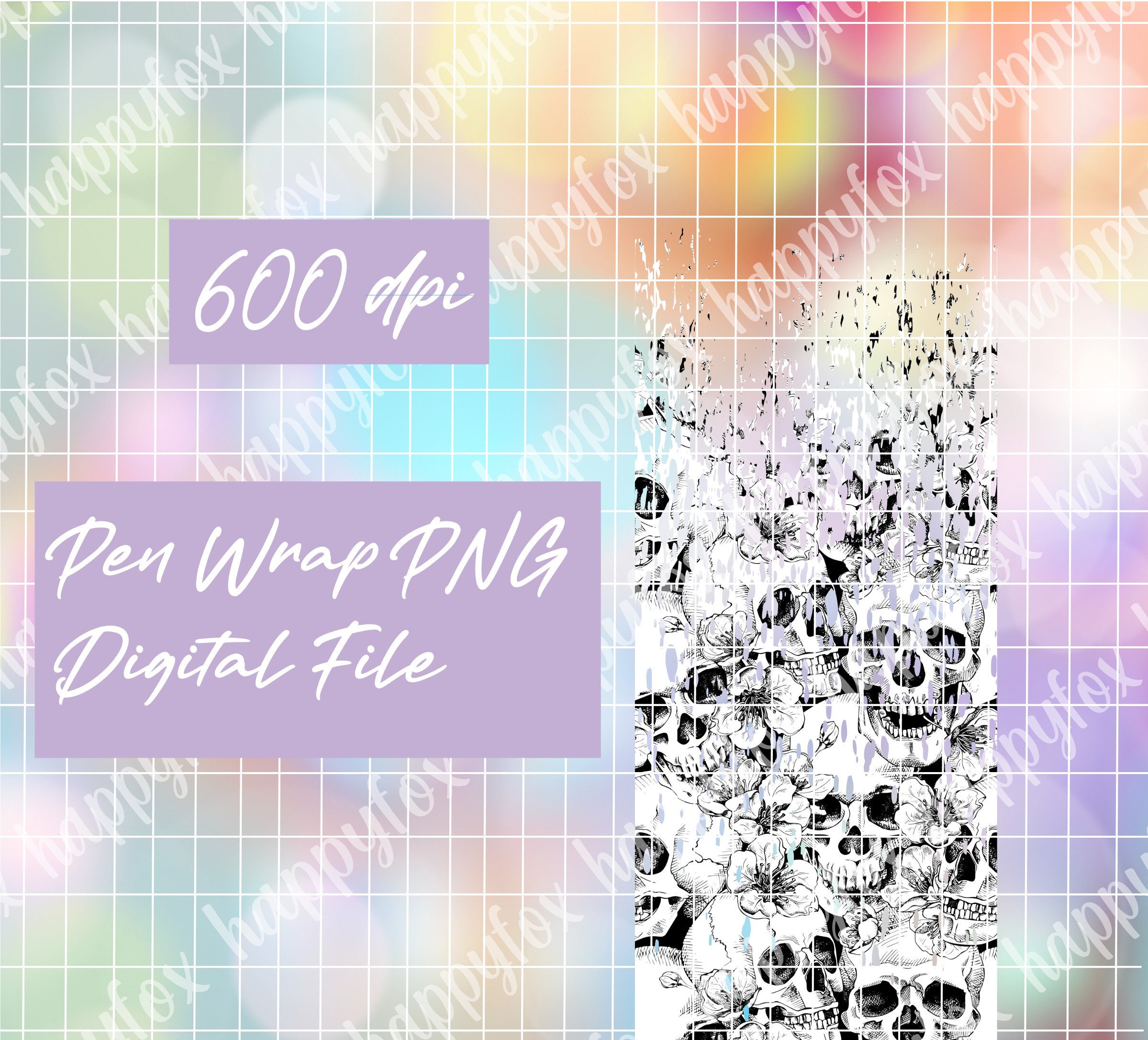 High Quality Digital Design Fading Skulls Transparent Full | Etsy