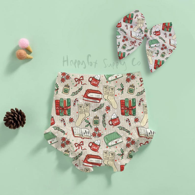 Bookish Christmas Winter Seamless Pattern 300 DPI PNG Instant Download ...