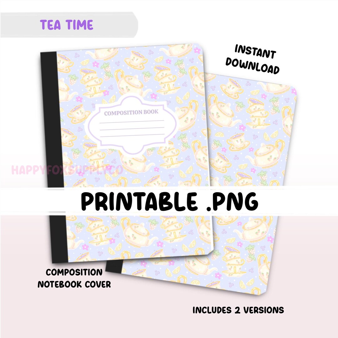 Printable Composition Notebook Cover PNG Back to School Personal ...