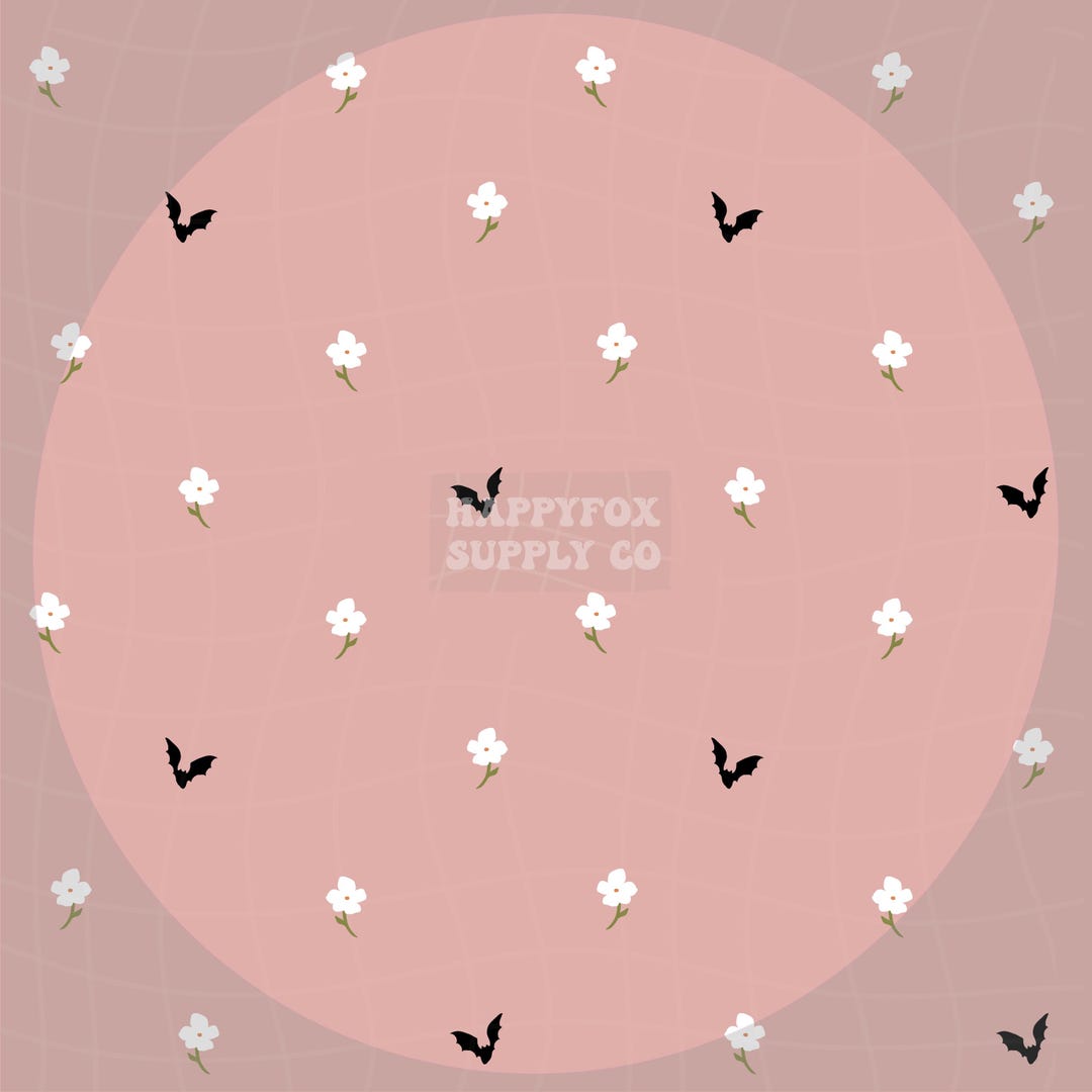 Floral Bats Seamless Pattern 300 DPI PNG Instant Download Digital ...